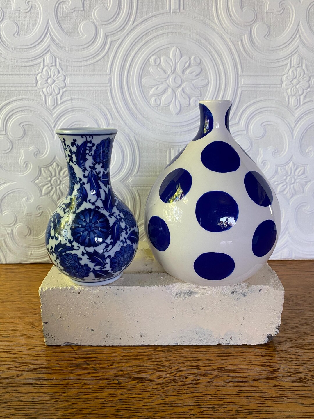 Vintage Blue and White Bombay Company Chinoiserie Vase - Etsy