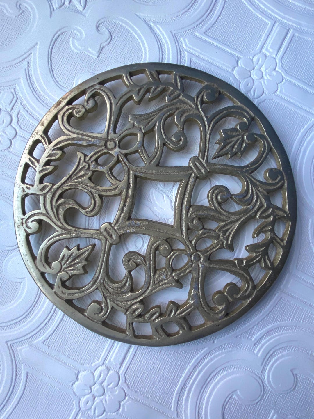 Vintage Brass Footed Trivet Plant Stand - Etsy