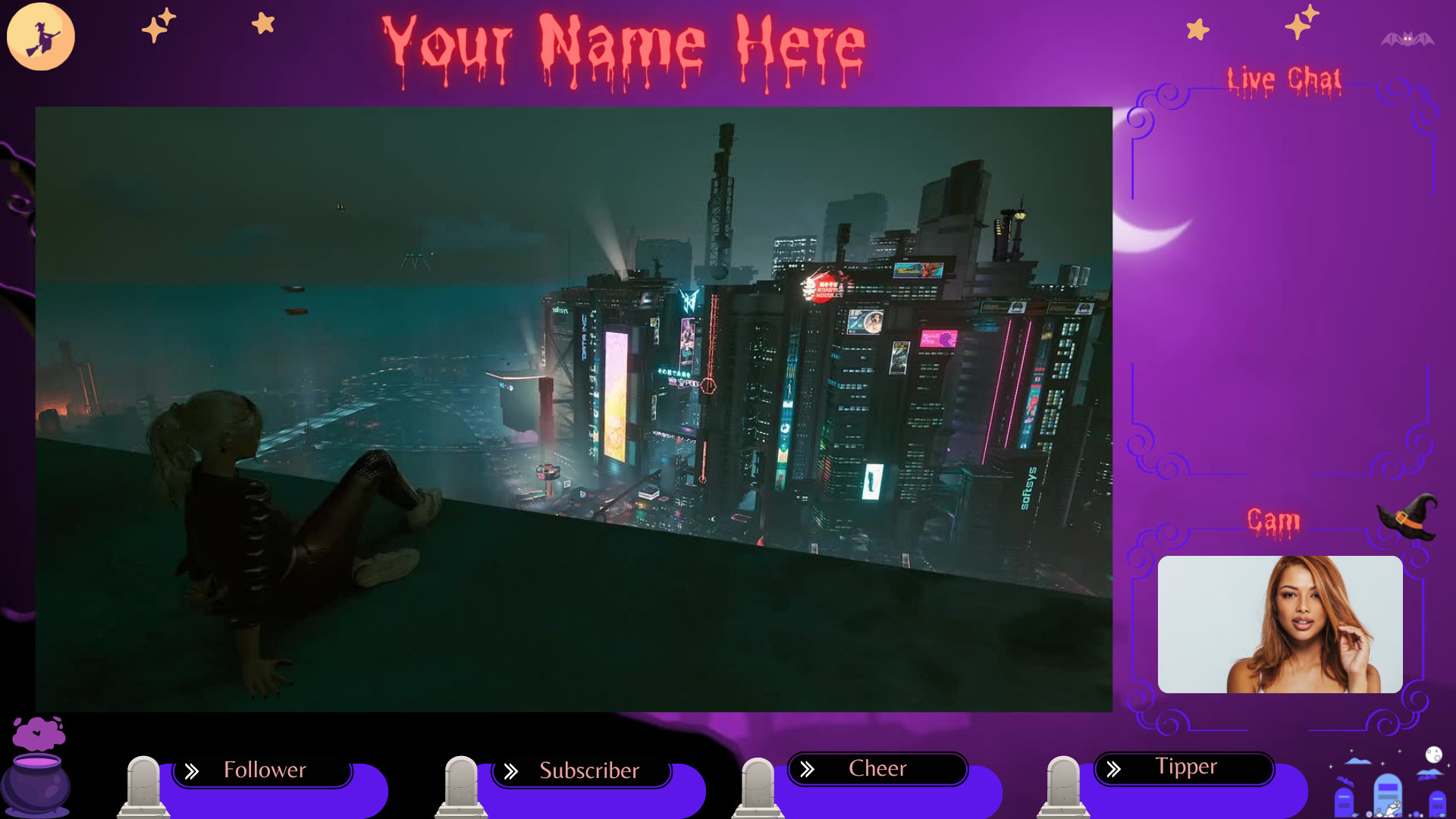 Ghostly Graveyard Animated Overlay Set Streamer Package Custom ...