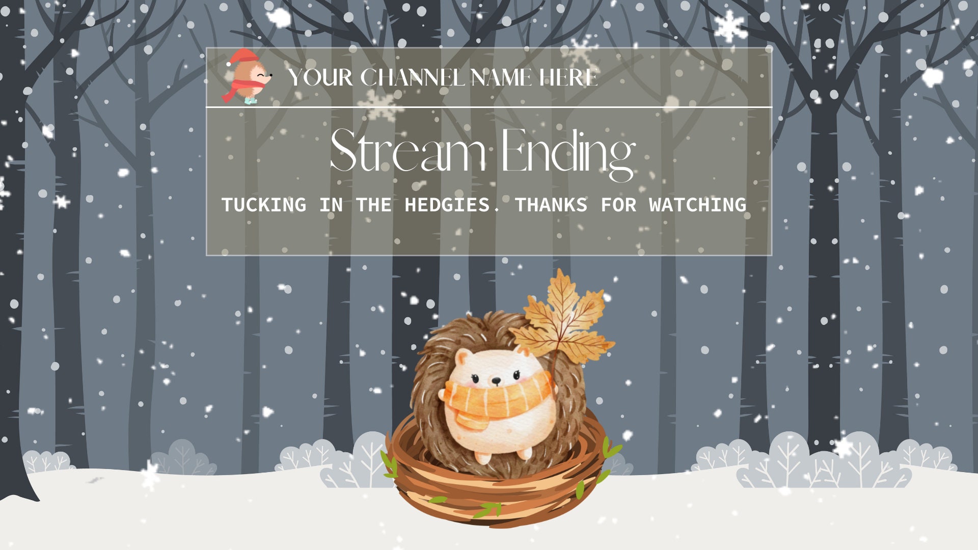 Personalized Animated Streamer Package Hedgehogs Snow Twitch - Etsy