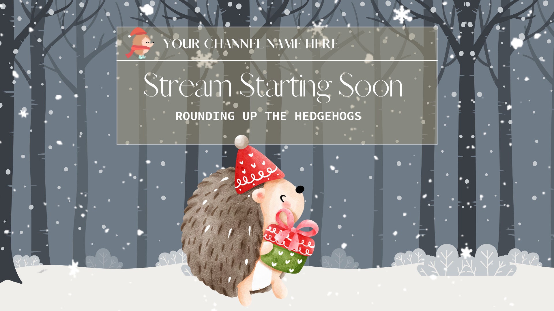 Personalized Animated Streamer Package Hedgehogs Snow Twitch - Etsy