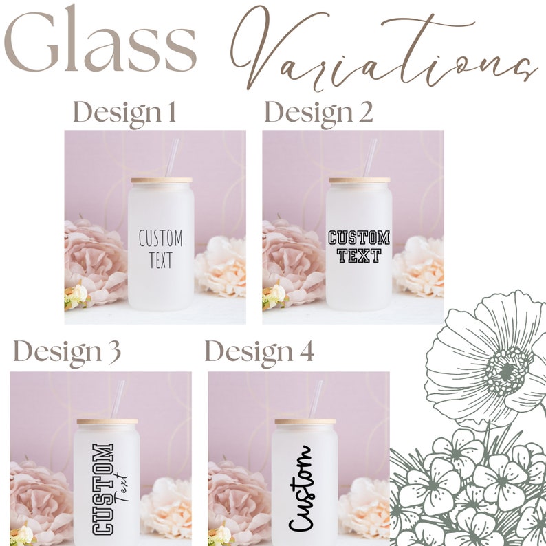 Custom Text Frosted Glass Iced Coffee Tumbler Personalized Bulk Gift ...