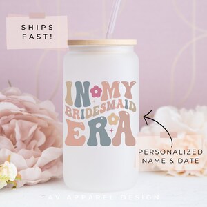 Bridesmaid Proposal Gift, Frosted Glass Personalized, Mrs. Tumbler ...