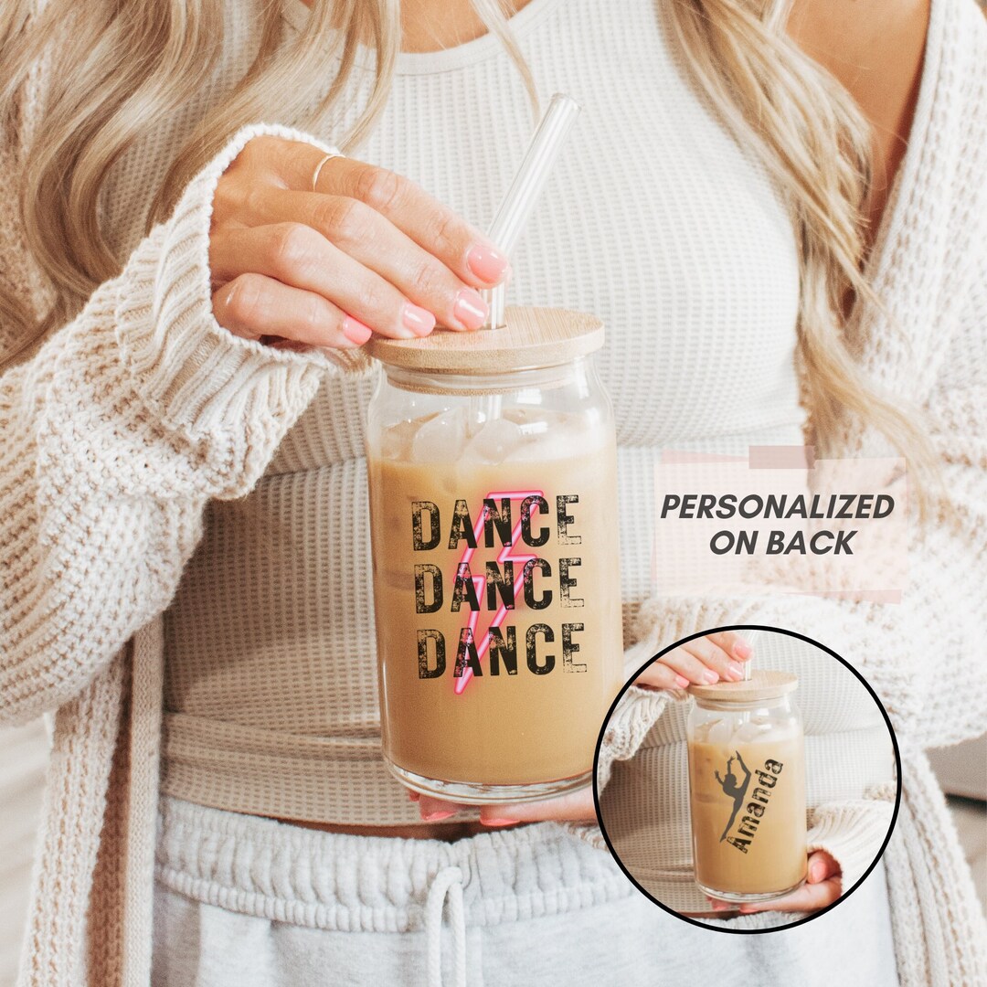 Dance Team Gift Iced Coffee Cup Ballet Dancer Gifts Glass Tumbler and ...