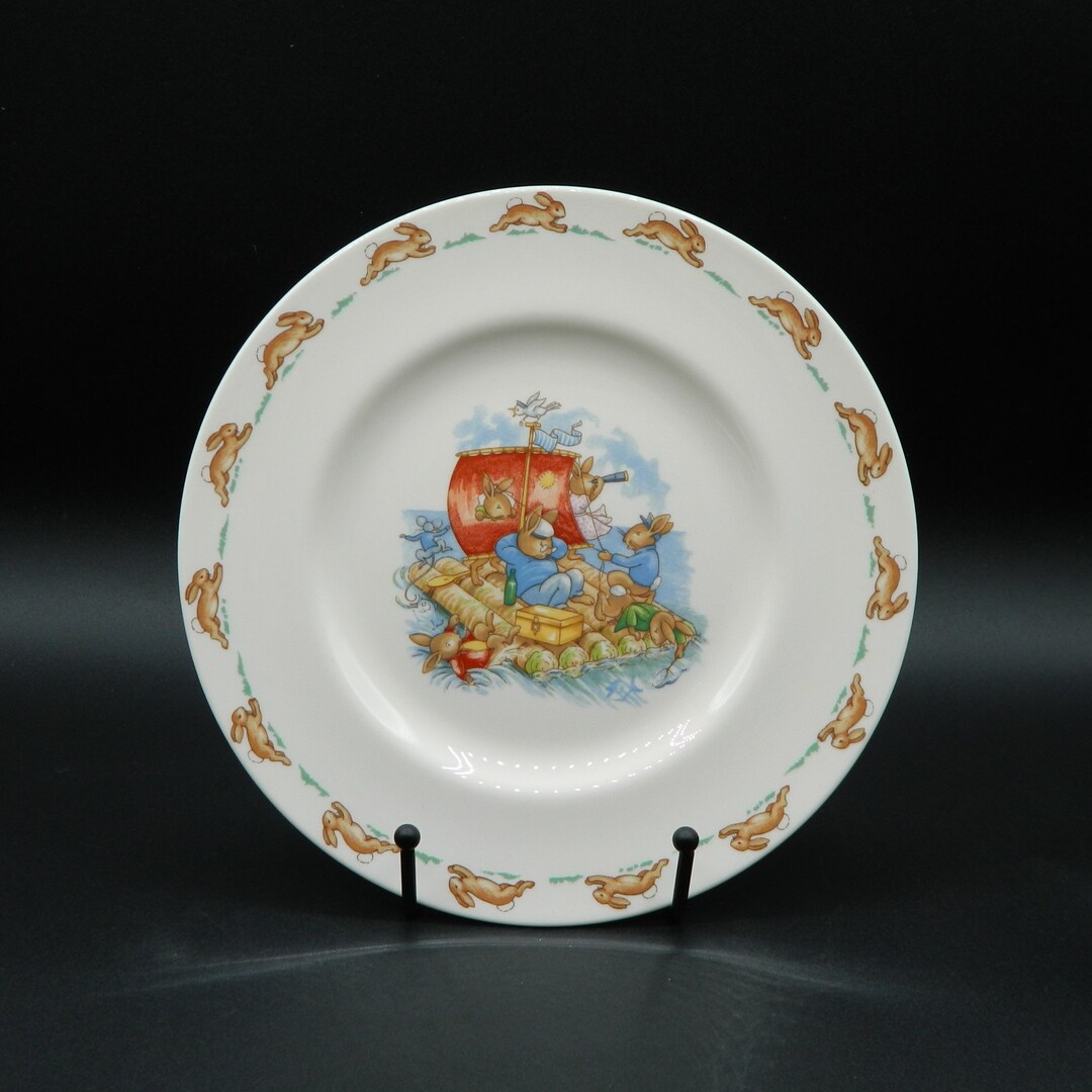Royal Doulton Bunnykins "playing on the River" Bunny Plate 8" - Etsy