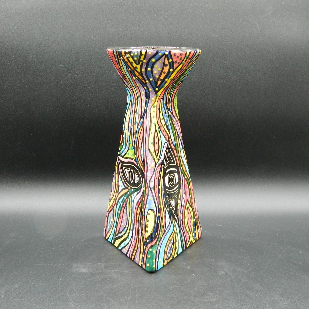 Ugly Face Ascent Pottery Verde III Handmade and Painted Vase, 9.25h - Etsy