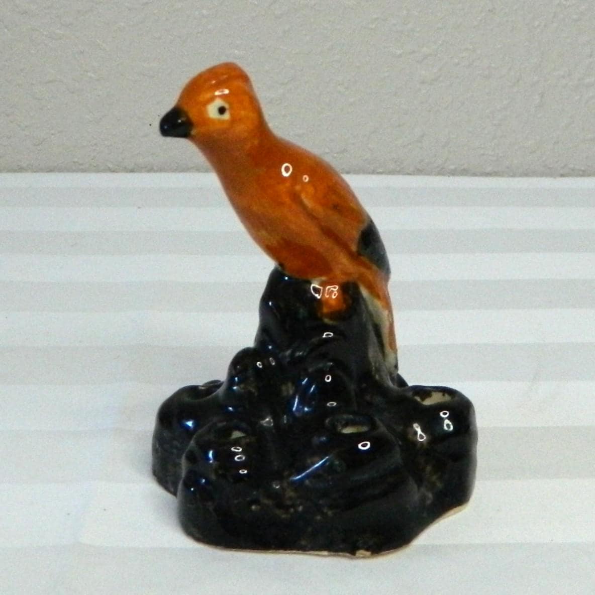 Antique Japanese Art Deco Sienna Bird Flower Frog - Etsy