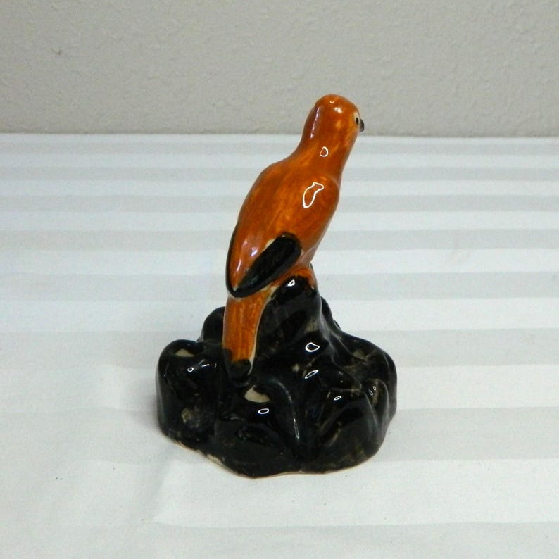 Antique Japanese Art Deco Sienna Bird Flower Frog - Etsy
