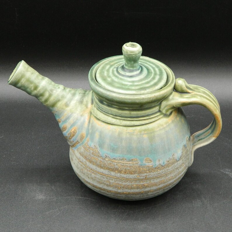 Lambros Pottery Green Glazed Teapot 5.75"h - Etsy