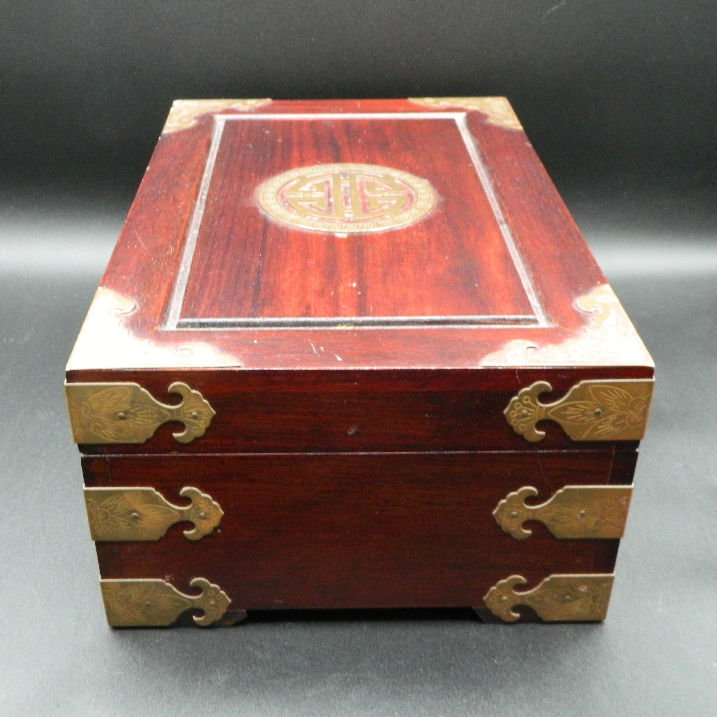 Wood and Brass Asian Jewelry Box - Etsy