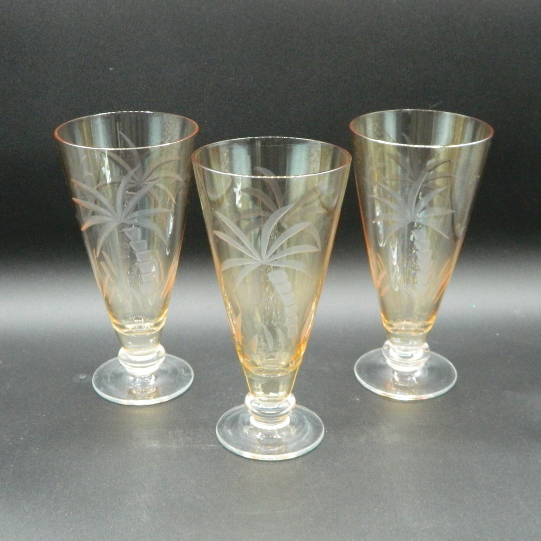 Lenox British Colonial Palm Tree Iced Tea Glasses Set of 3 - Etsy