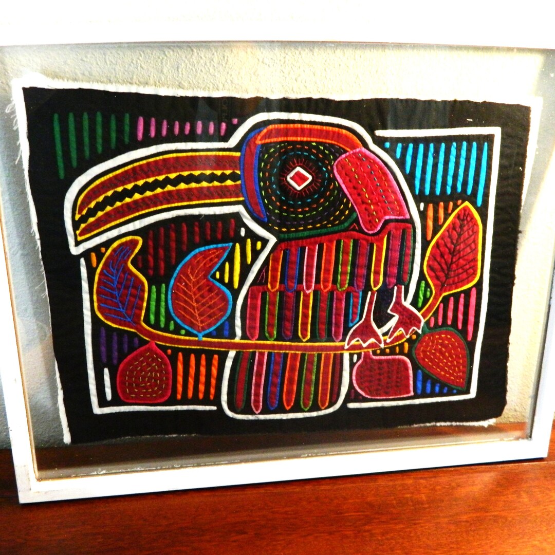 Panamanian Guna Indian Toucan Mola Panel 13"h X 17"w (left Facing) - Etsy