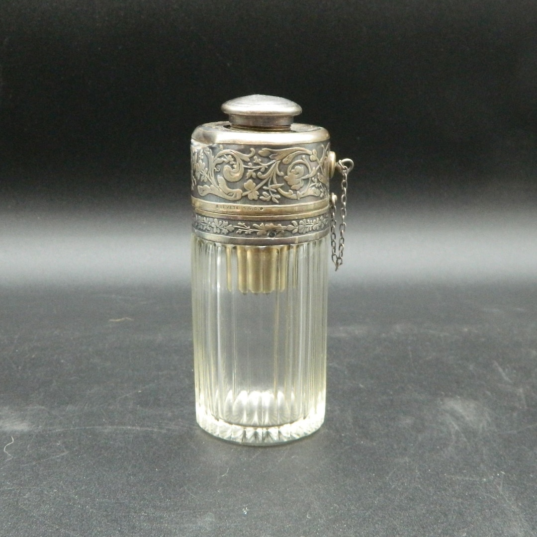 French Travel Perfume Atomizer, With Ornate Silver Lid and Glass Bottle ...