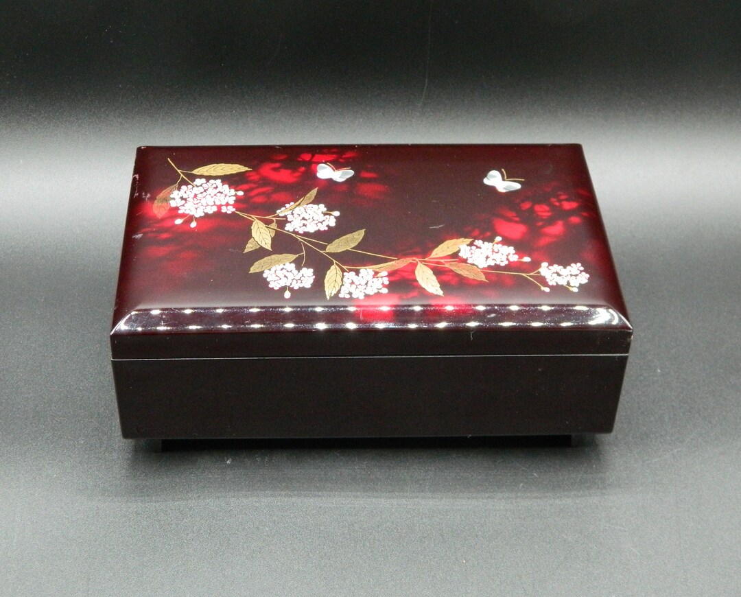 Japanese Black Lacquer Music Jewelry Box - Etsy
