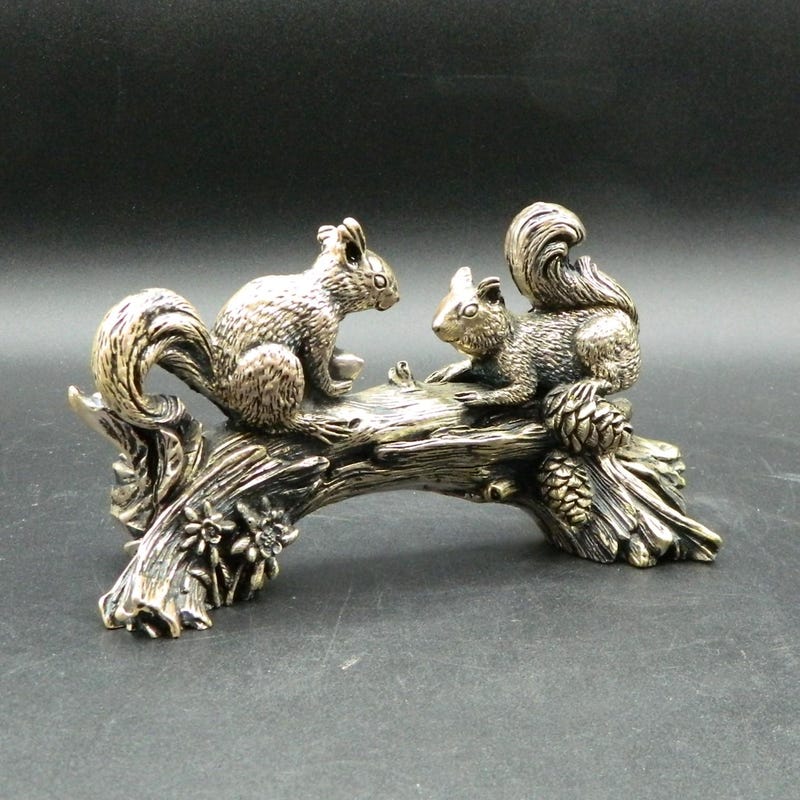 Squirrel Figurines Gold - Etsy