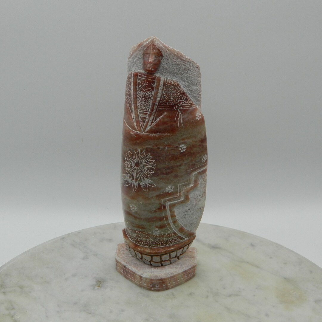 Native American Pink Alabaster Sculpture of Woman 9.75h - Etsy