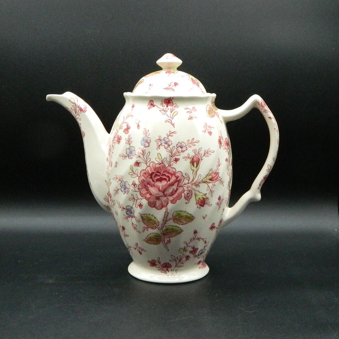 Johnson Brothers Rose Chintz Pink Coffee Pot, Made in England - Etsy