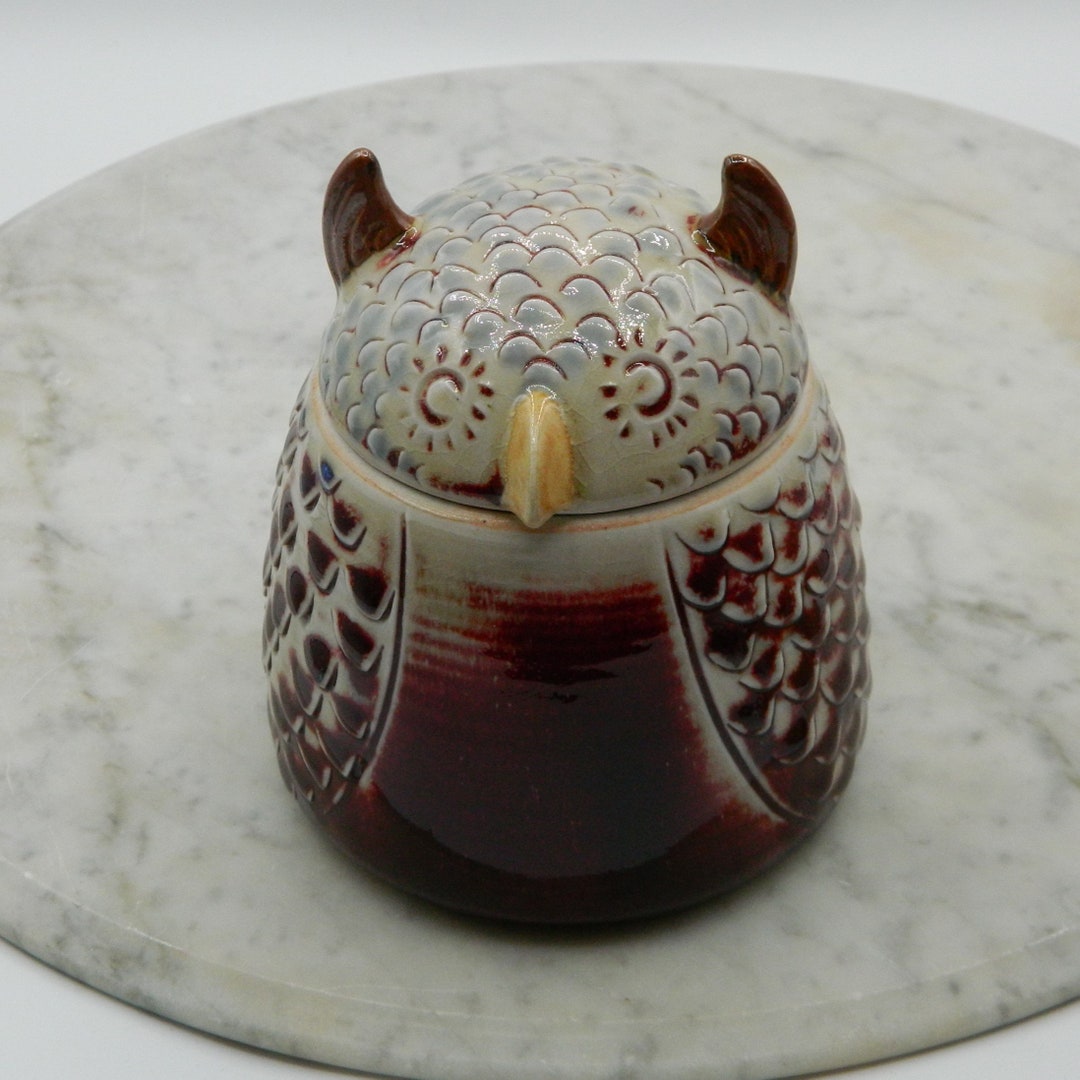 Owl Art Pottery Jam Jar Canister 5.25"h - Etsy