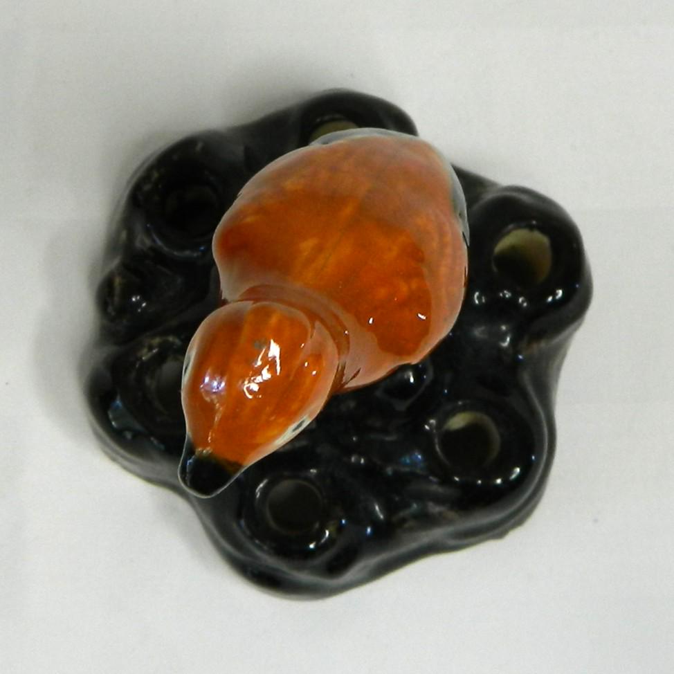 Antique Japanese Art Deco Sienna Bird Flower Frog - Etsy
