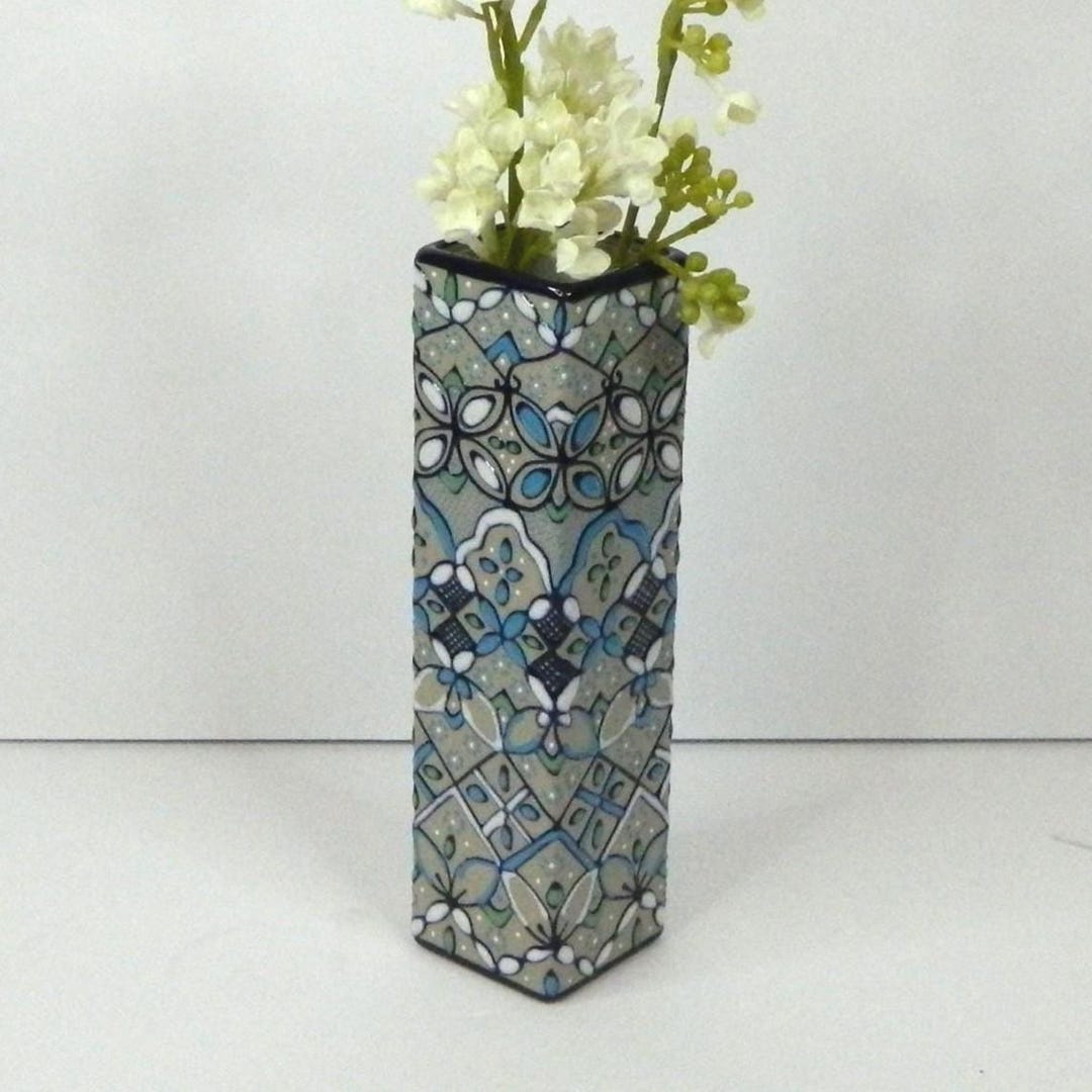 Javier Servin Vintage Mexican Folk Art Talavera Ceramic Vase 7"h - Etsy