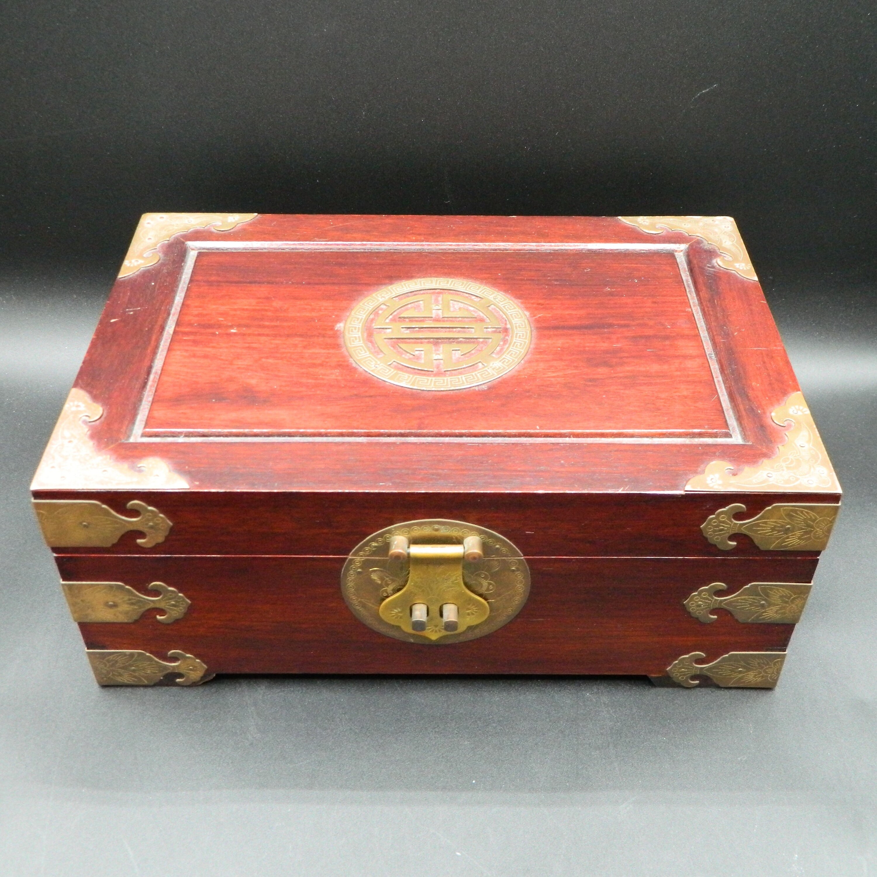Wood and Brass Asian Jewelry Box - Etsy
