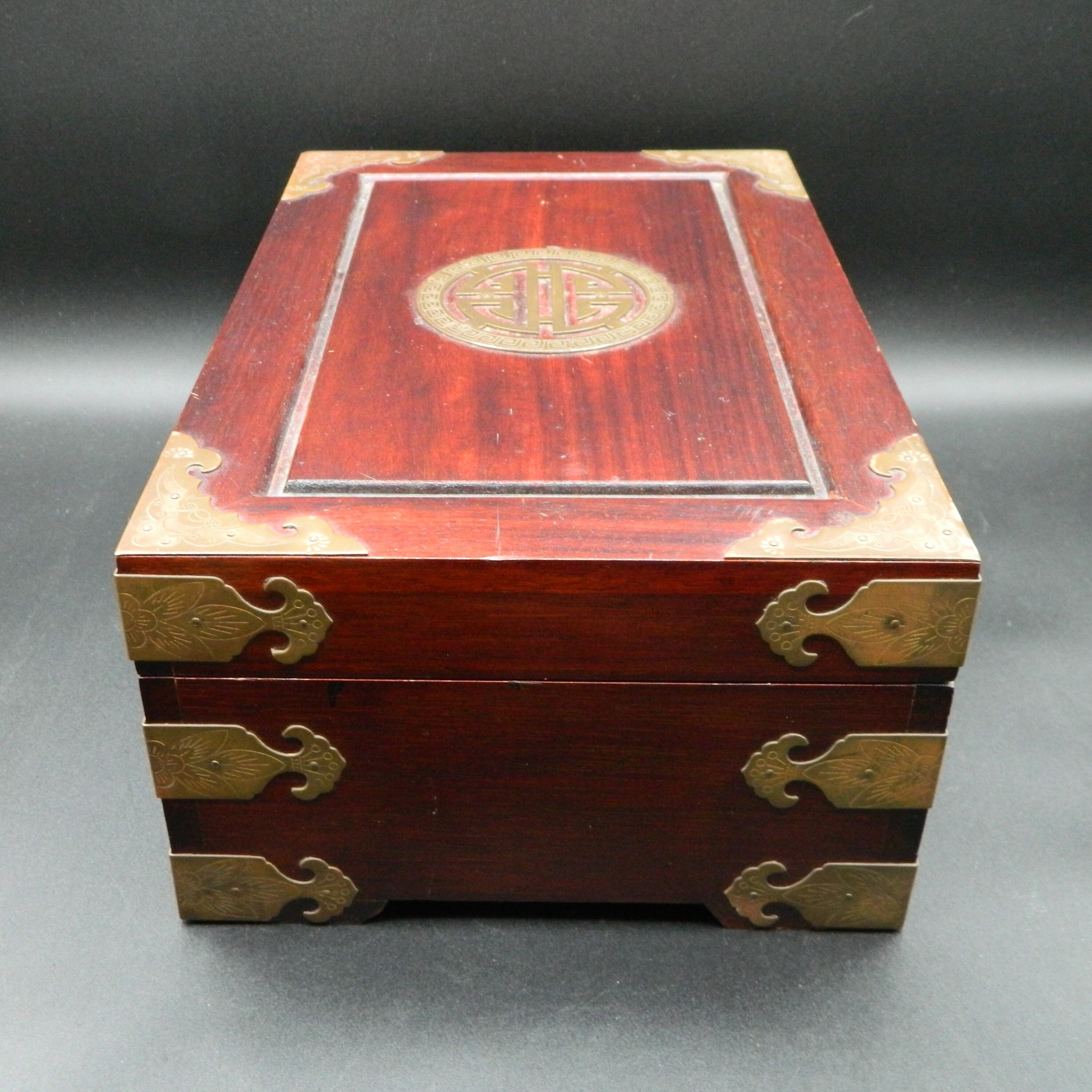 Wood and Brass Asian Jewelry Box - Etsy