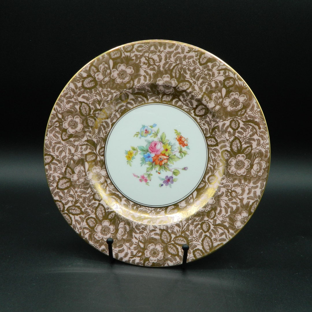 Minton Pink Brocade Bone China Plate 9", Made in England - Etsy