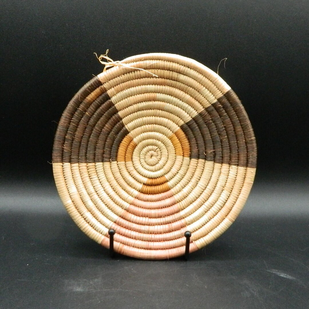 Natural Fiber African Coil Basket Shallow Bowl 8"rd. - Etsy