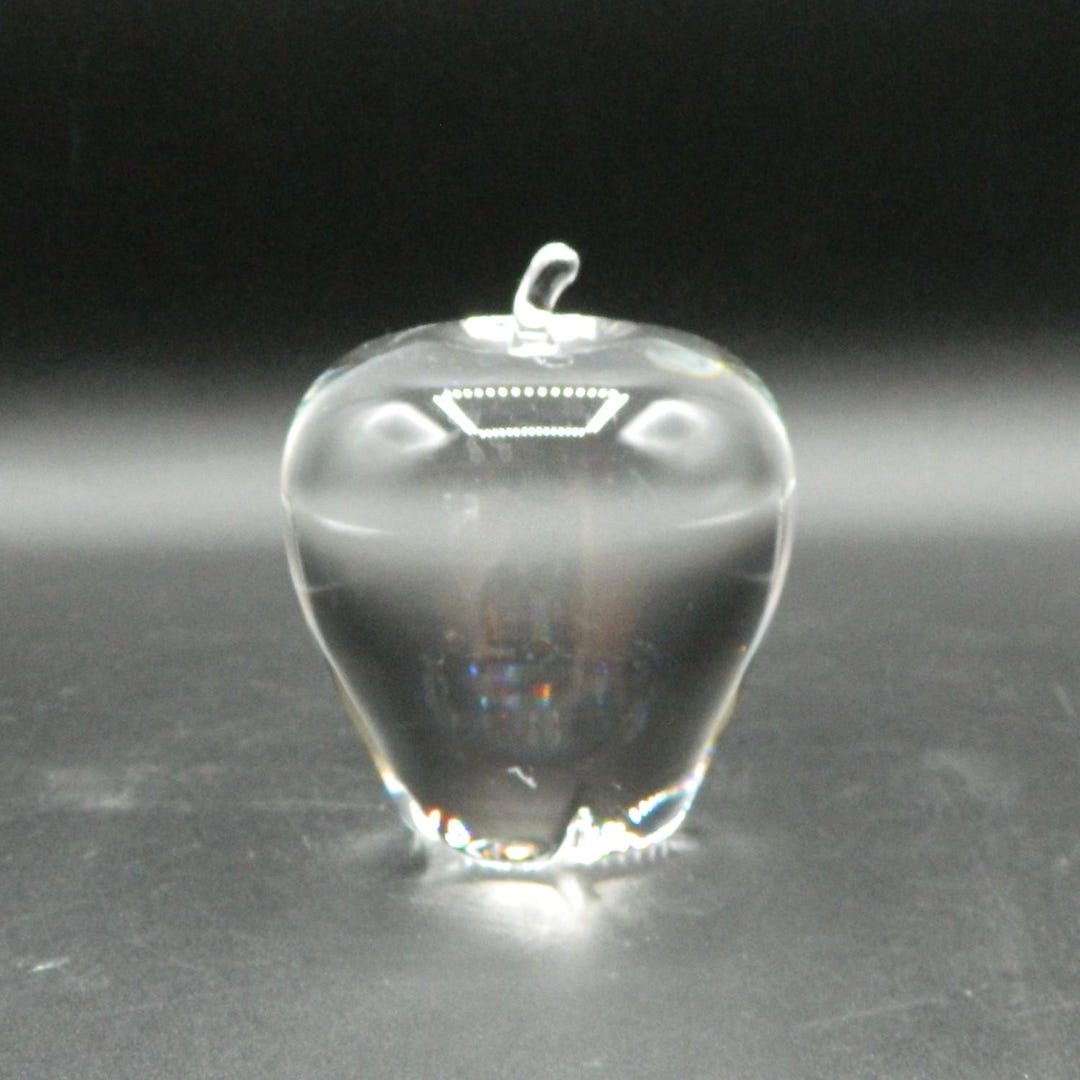 Steuben Crystal Apple Paperweight, Signed - Etsy