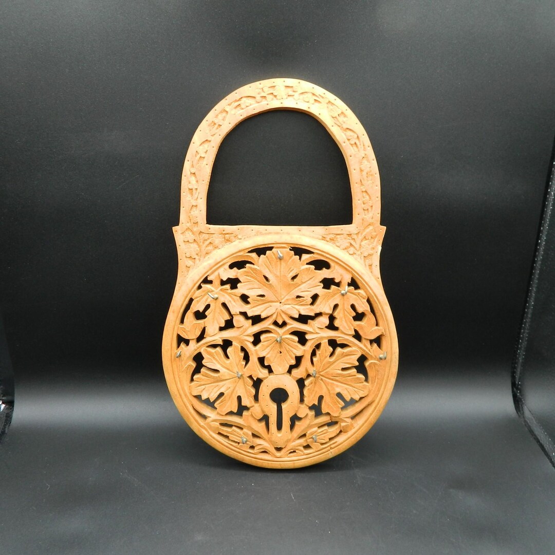 Boho Carved Wood Vintage Padlock Shaped Key Holder With 10 Hooks - Etsy