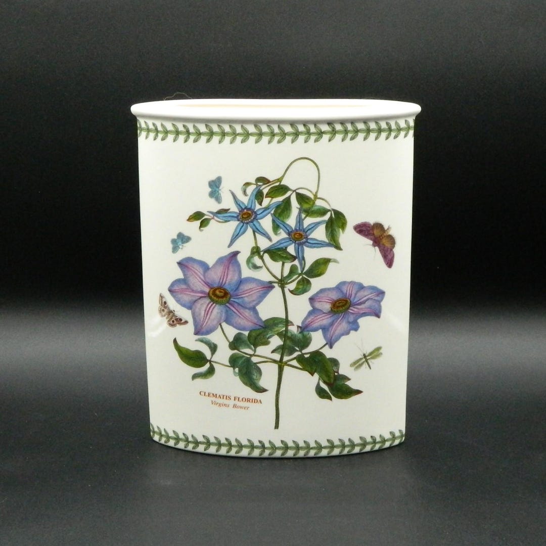Portmeirion Botanic Garden Clematis Florida Porcelain Pocket Vase 9"h ...