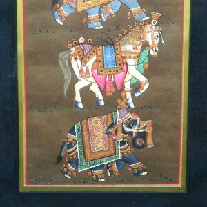 Rajasthani Royal Animals Painting Horses, Elephants and Camel - Etsy