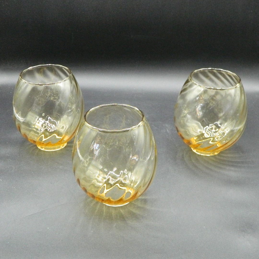 Amber Optic Swirl Brandy Glass Lamp Shades Light Covers 5"h - Etsy