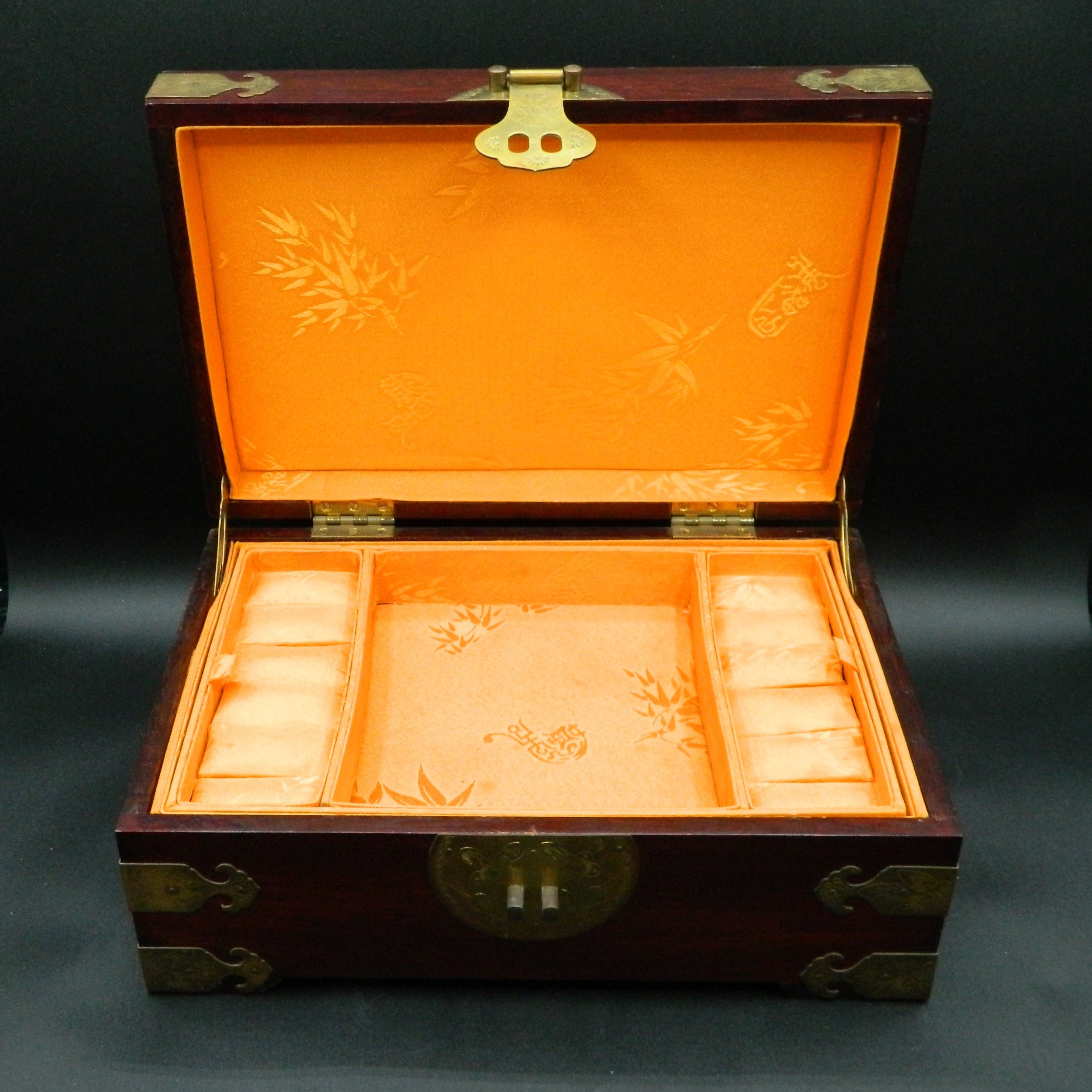 Wood and Brass Asian Jewelry Box - Etsy