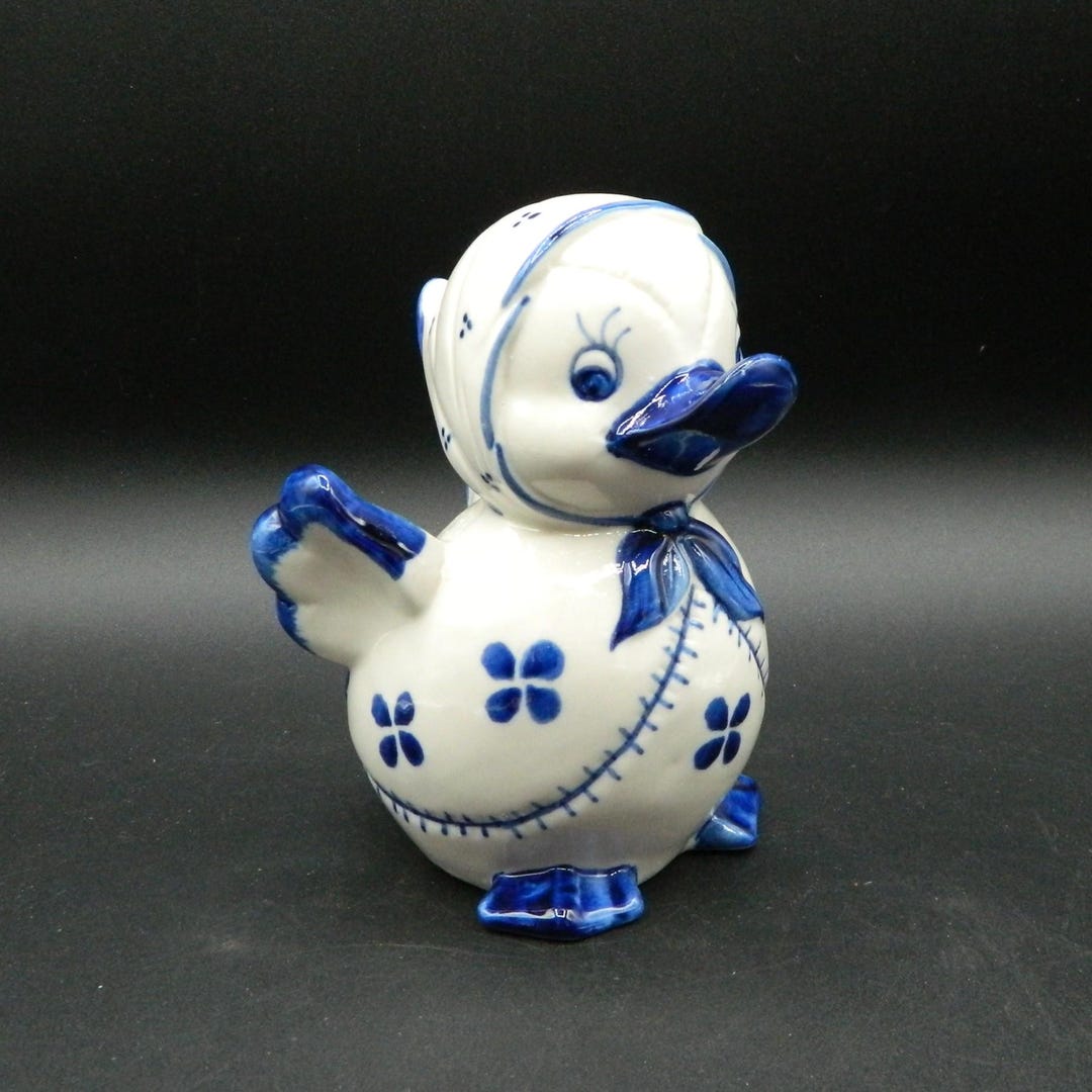 Ceramic Duck Piggy Bank in Blue and White 5.75"h - Etsy