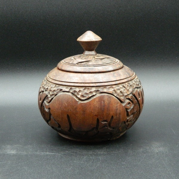African Wood Carved Box - Etsy