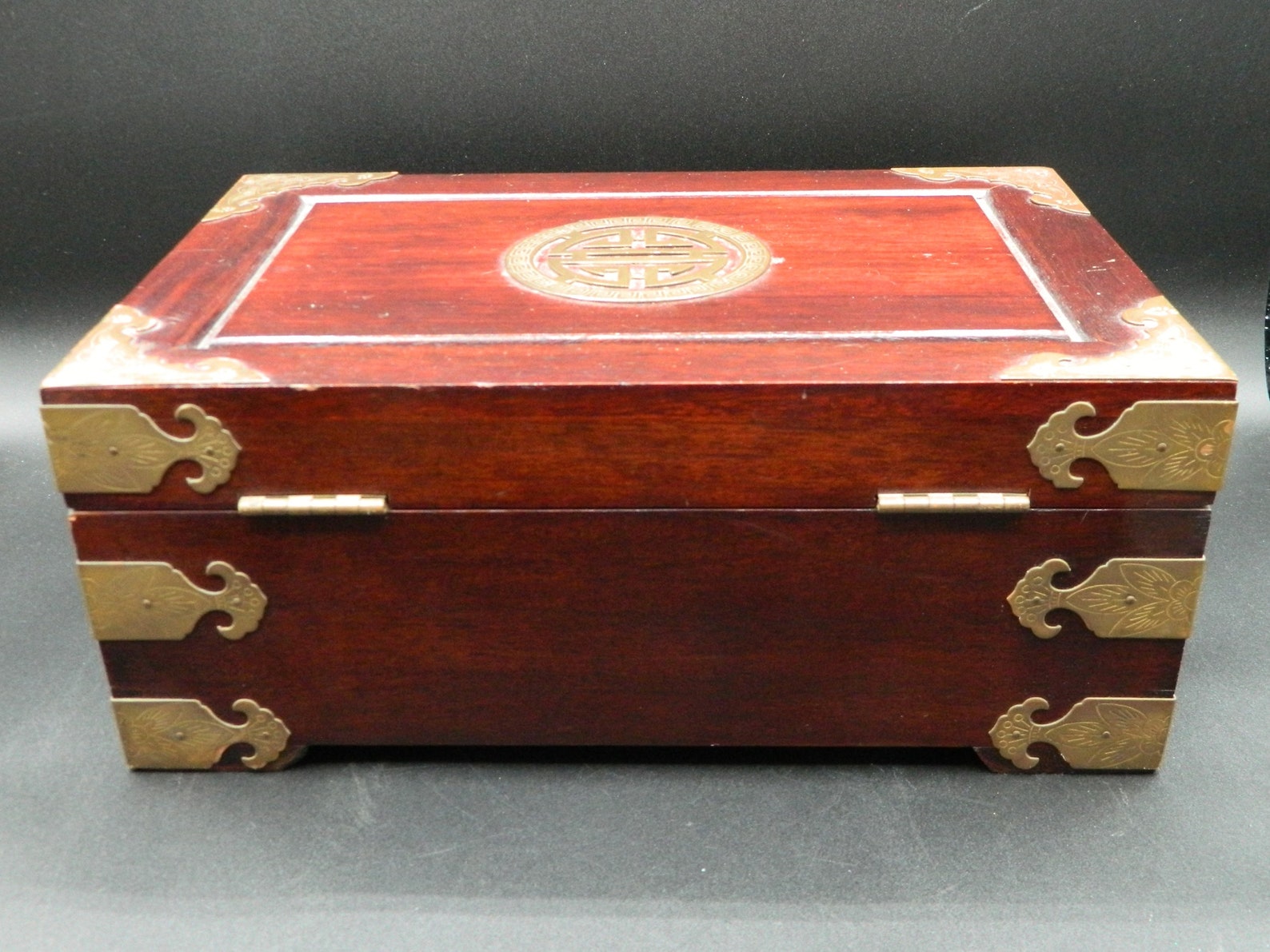 Wood and Brass Asian Jewelry Box - Etsy