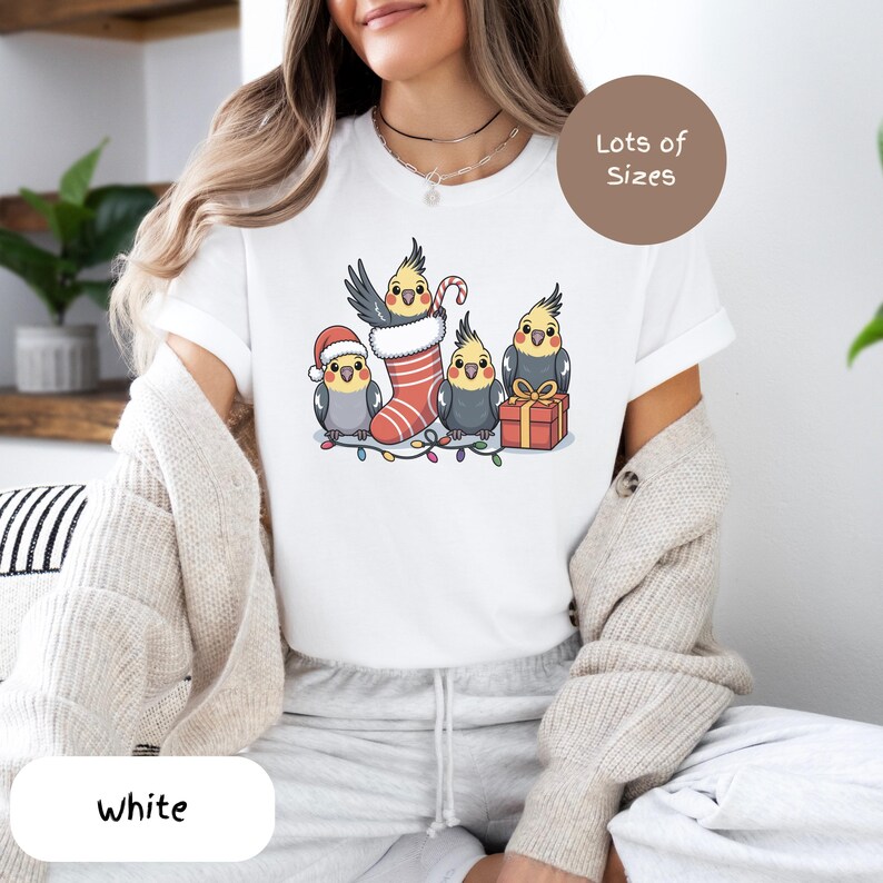 Christmas Cockatiel Shirt for Cockatiel Lovers, Gift for Birds Lovers ...