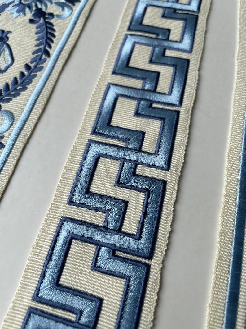 Blue Embroidery Trim, Curtain Trim, Decorative Fabric Band, Bee Trim ...