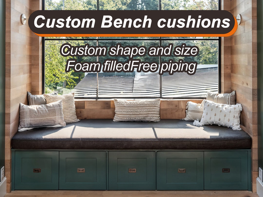 Custom Bay Window Seat Cushion,indoor Bench Cushion,dark Gray Cushion ...