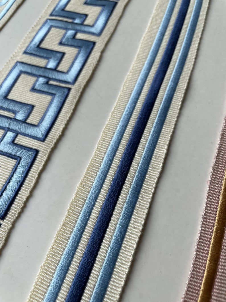Blue Embroidery Trim Curtain Trim Decorative Fabric Band - Etsy