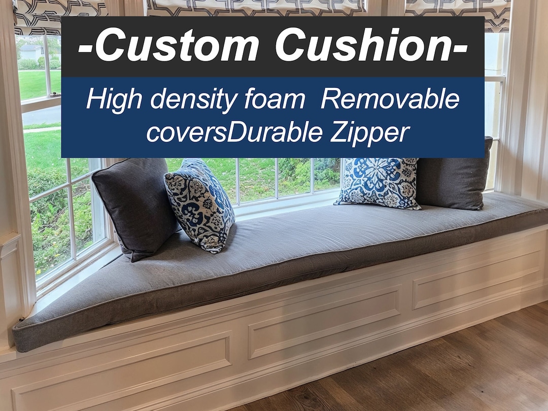 Trapezoid Bay Window Seat Cushion,linen Window Seat Cushion,indoor ...