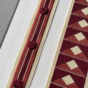 Red Embroidered Cotton Trim, Curtain Trim, Throw Pillow Trim ...