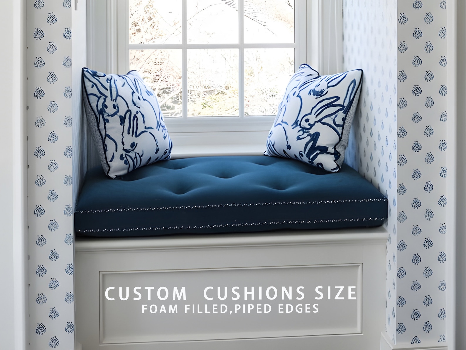 Velvet Custom Cushions, Bench Cushions, Indoor Stool Cushions, Bump ...