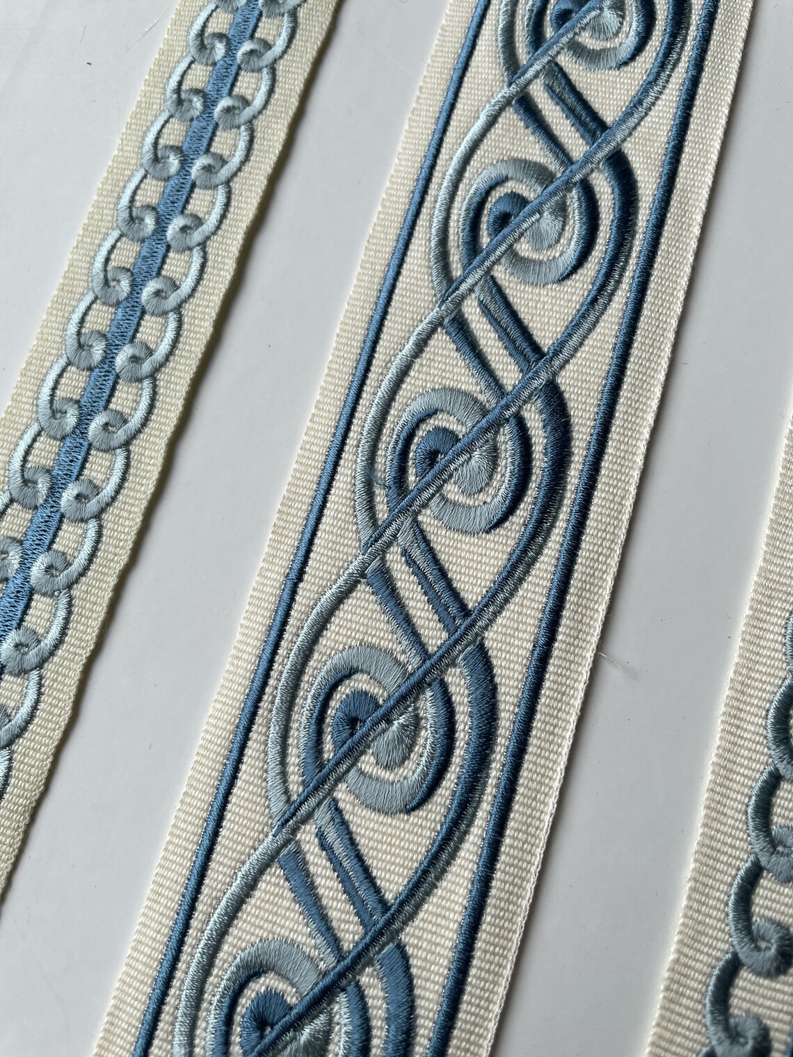 Blue Embroidery Trim Curtain Trim Throw Pillow Trim - Etsy