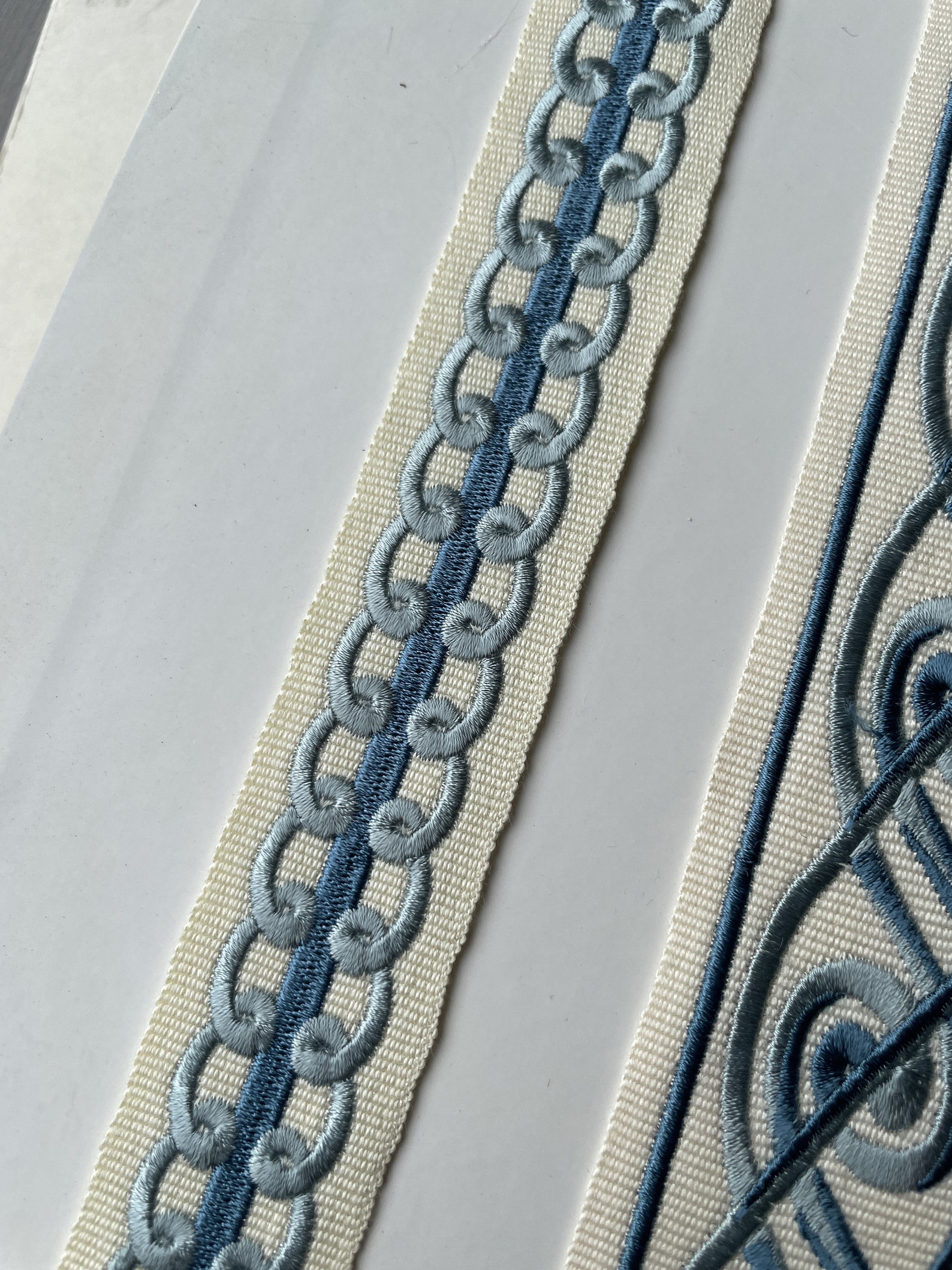 Blue Embroidery Trim Curtain Trim Throw Pillow Trim - Etsy