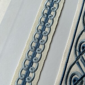 Blue Embroidery Trim, Curtain Trim, Throw Pillow Trim, Decorative ...