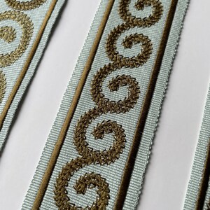 Band Embroidered in Green, Trim, Geometric Pattern Trim Embroidered ...