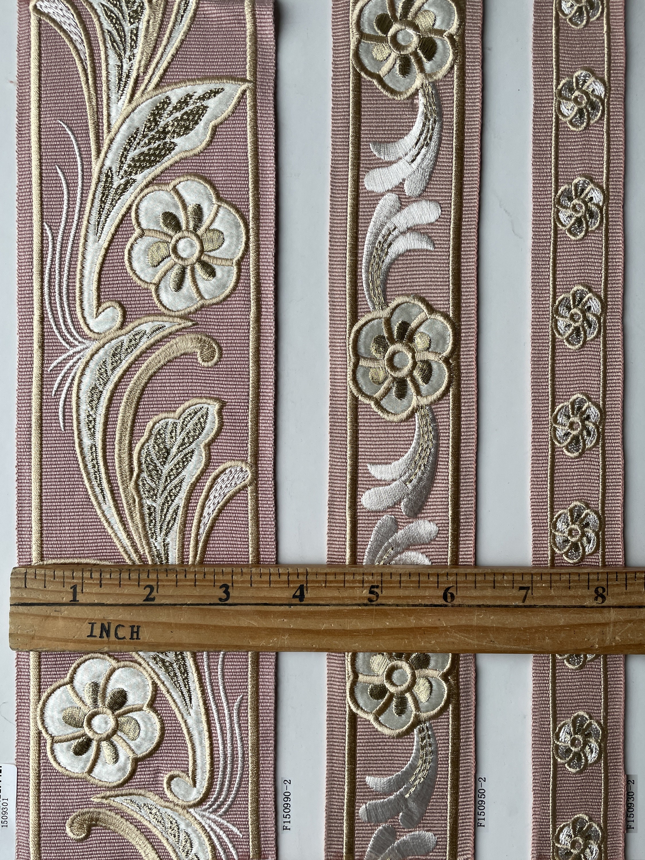 Pink Embroidered Cotton Linen Trim Trim Ribbon Curtain Trim - Etsy