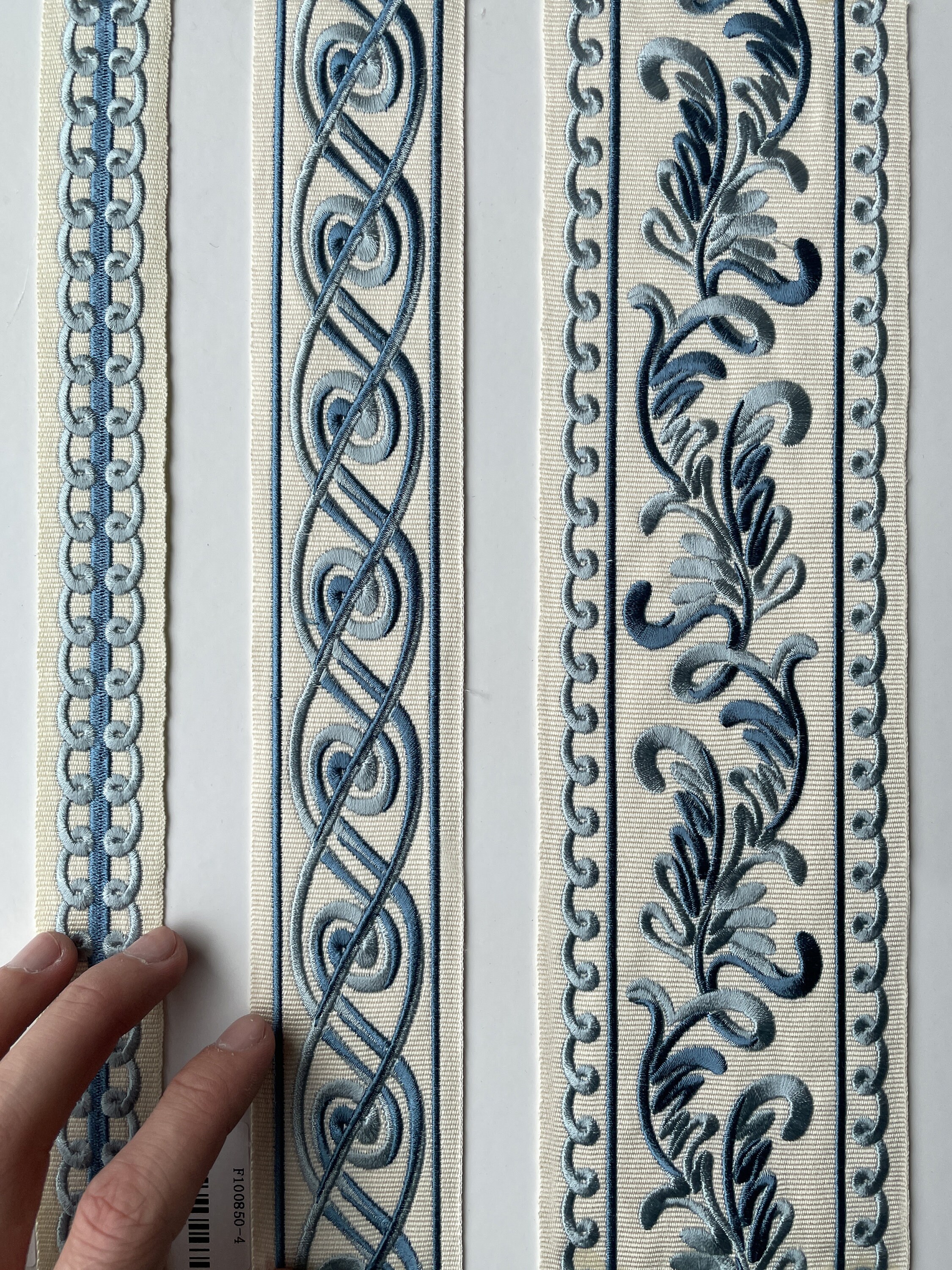 Blue Embroidery Trim, Curtain Trim, Throw Pillow Trim, Decorative ...